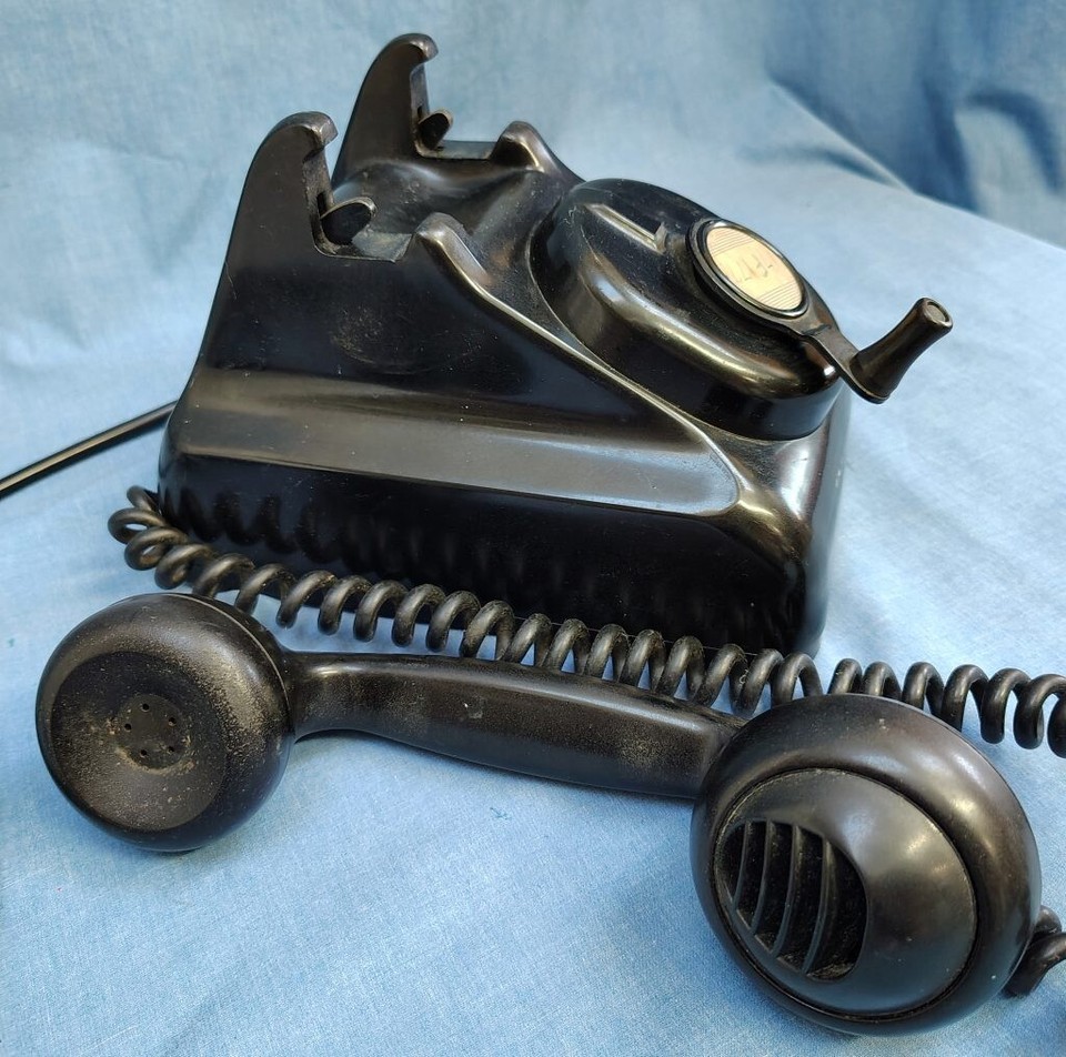 Vintage 1940’s Leich Non-Dial Crank Decor Bakelite Table Phone ...