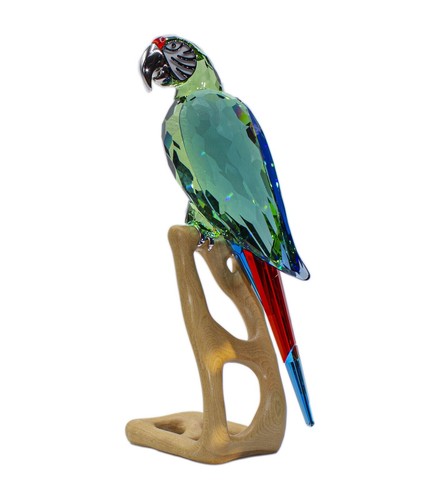 SWAROVSKI Crystal “Chrome Green Macaw” Parrot Bird Figurine (#685824 ...
