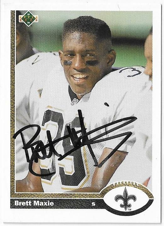 BRETT MAXIE Autographed Signed 1991 UD Football card #675 New Orleans ...