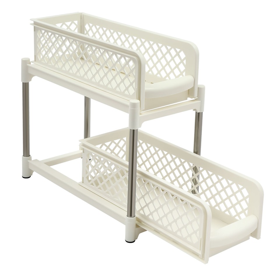 White Pull Out Cabinet Organizer, Kitchen Cabinet Drawer, Under Sink ...