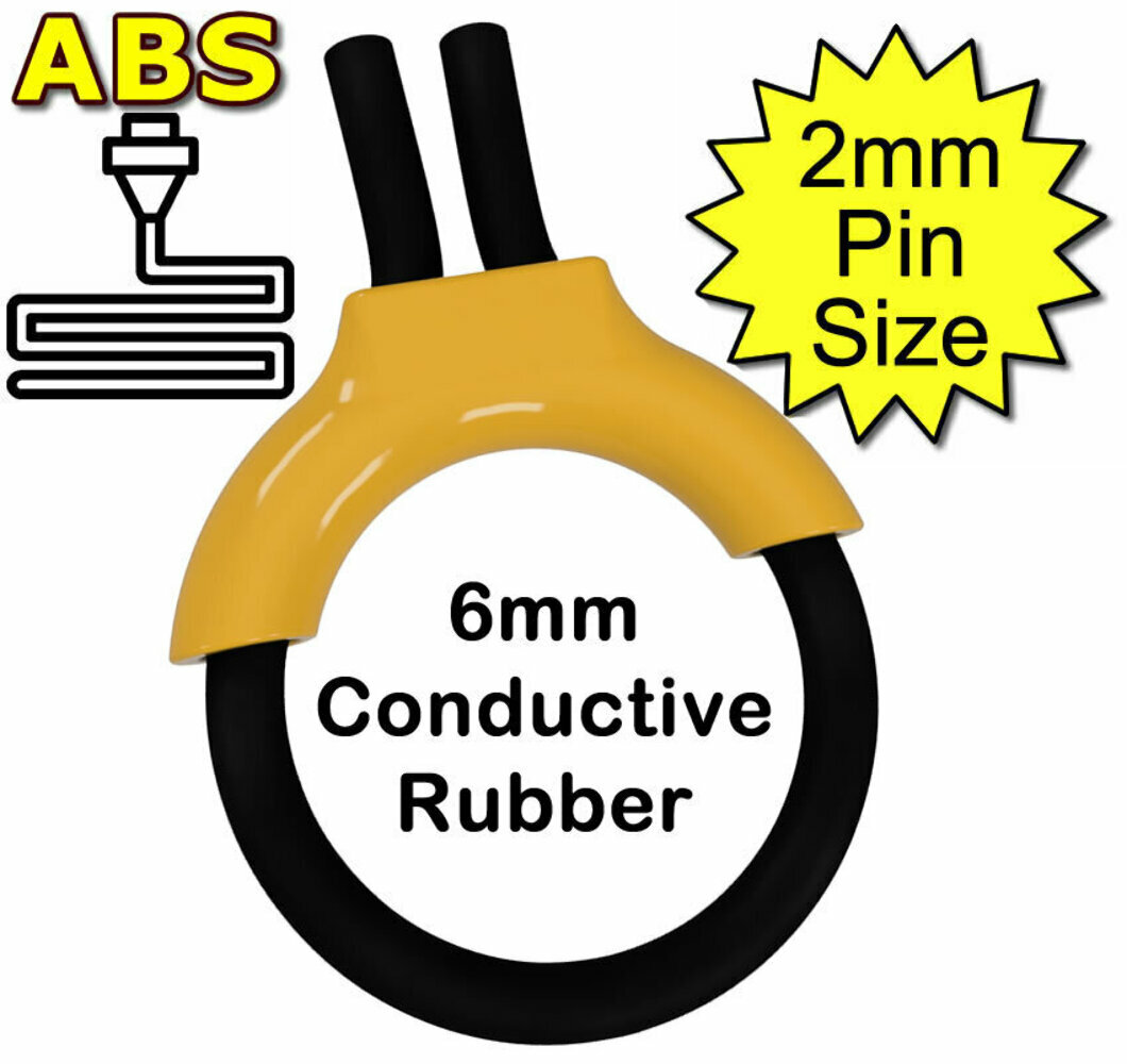 ABS Estim Conductive 6mm Rubber Loop & Insulator 2mm Plug Yellow | eBay UK