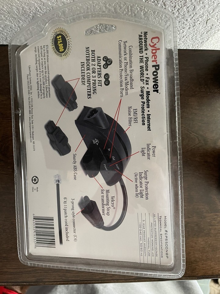 CyberPower - Notebook Surge Protector - New - 500 Joules 649532195558| eBay