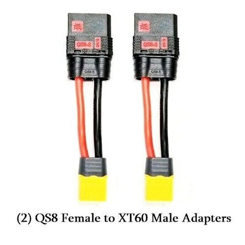 RCP-QS8 (2) QS8 FEMALE TO XT60 MALE ANTI SPARK ADAPTERS | eBay