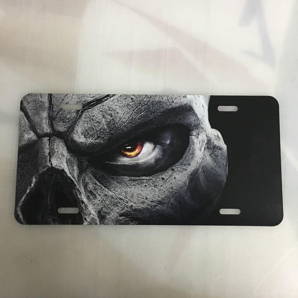 SKULL eye Beast License Plate Front Auto Tag Plate Skeleton Zombie ...