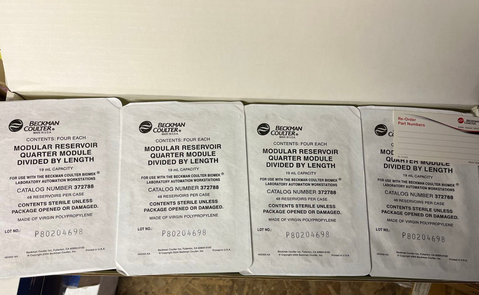 Beckman Coulter Biomek 19ml Modular Reservoir Quarter Module Sterile ...