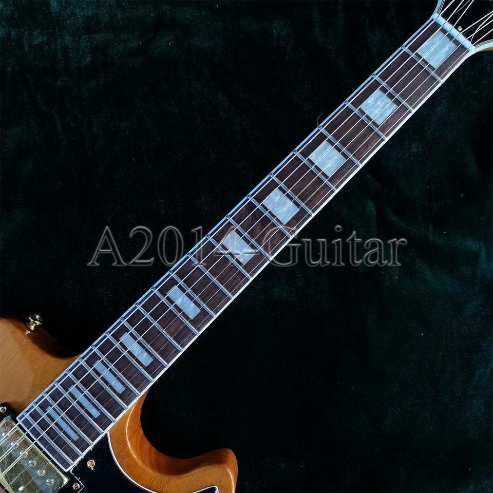 Custom Finish Transparent Yellow Electric Guitar Block Inlay Gold ...