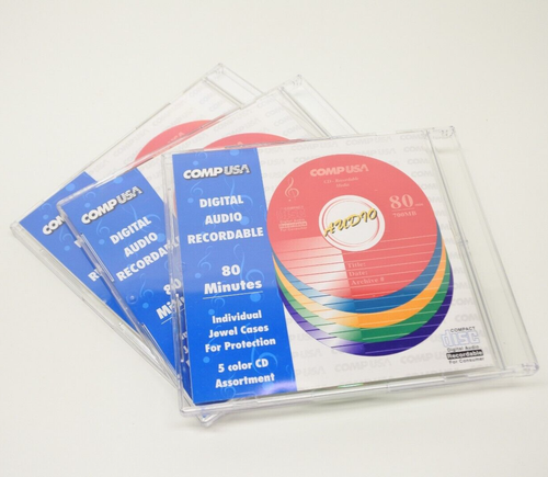 Lot of 3 CompUSA 80min 700MB Digital Audio Recordable Music CD Discs ...