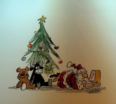 Henry S Syverson Original Santa Claus on Computer Christmas Tree ...