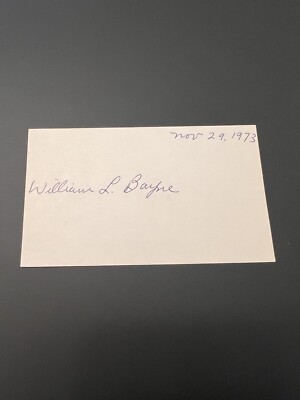 Bill Bayne Signed Index Card 3x5 Red Sox Indians Browns William Beverly ...