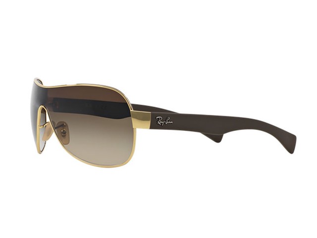 Ray-Ban Rb3471 001/13 32mm Arista Gold Shield Sunglasses - Brown ...