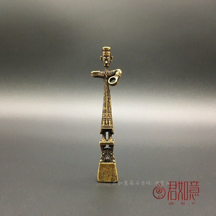 Sanxingdui Chinese Ancient Alien Gods Bronze Mini-Statue Gold ...