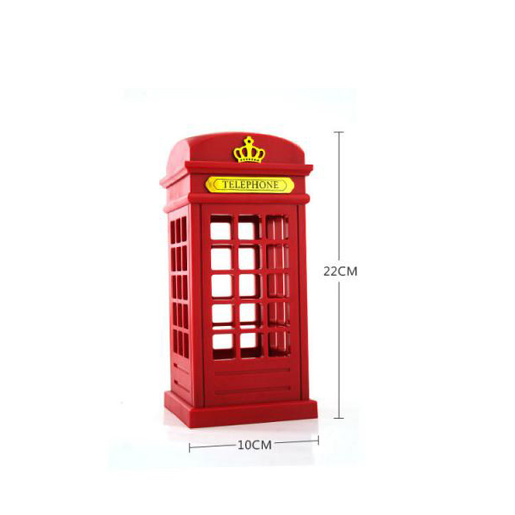 Red London Telephone Booth Night Light Bedside LED Table Lamp USB ...