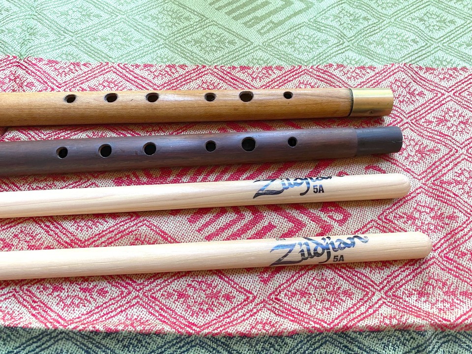 Two Vintage Fifes - Rosewood & Boxwood Woodwind Instruments - Fife ...