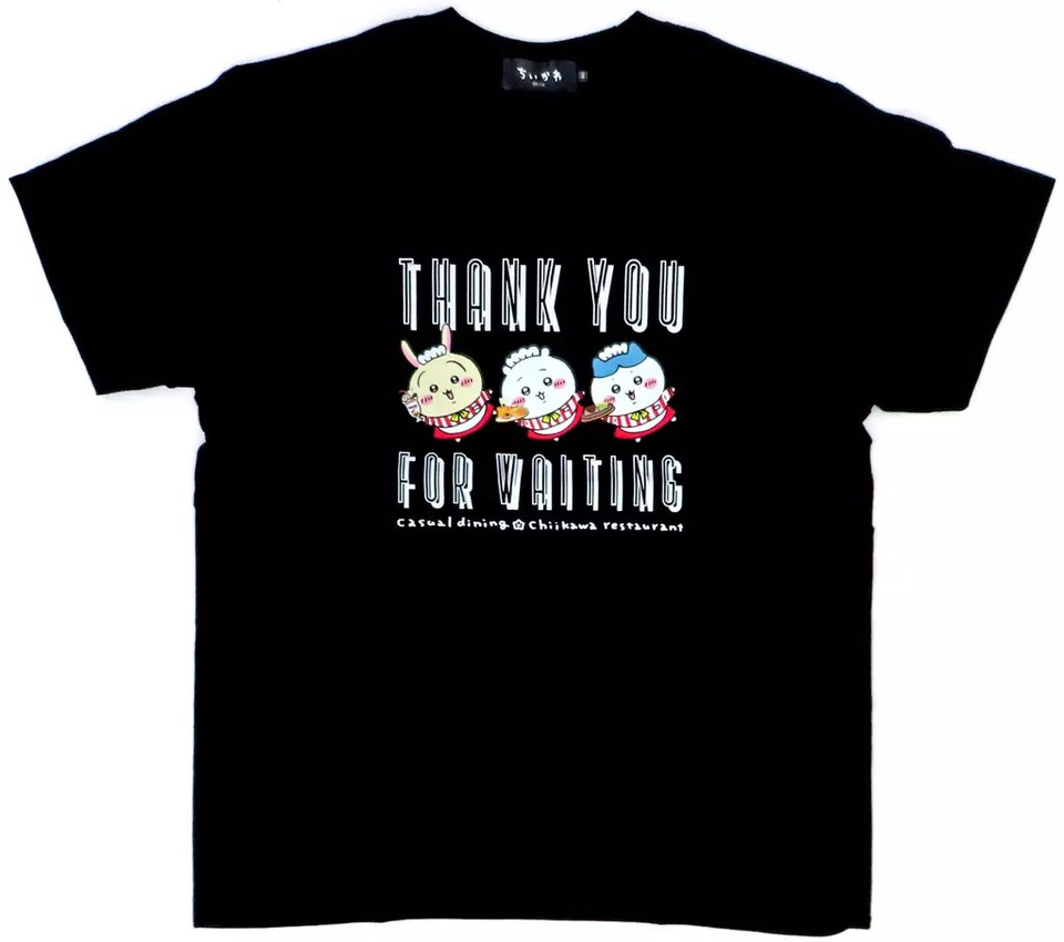 Chikawa T-shirt Black L Thank You for Waiting Cotton Japan Anime | eBay