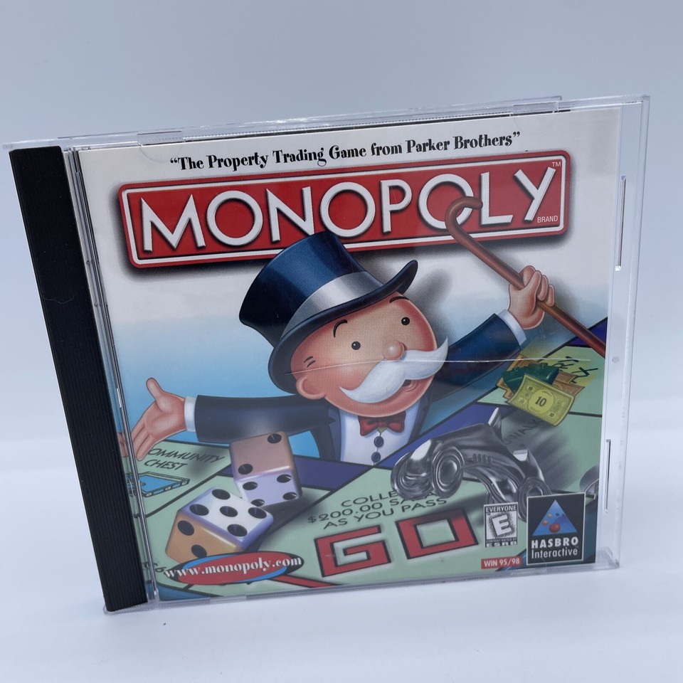 Monopoly (PC CD-ROM) for Windows 95/98 in case w manual Hasbro 1999 ...