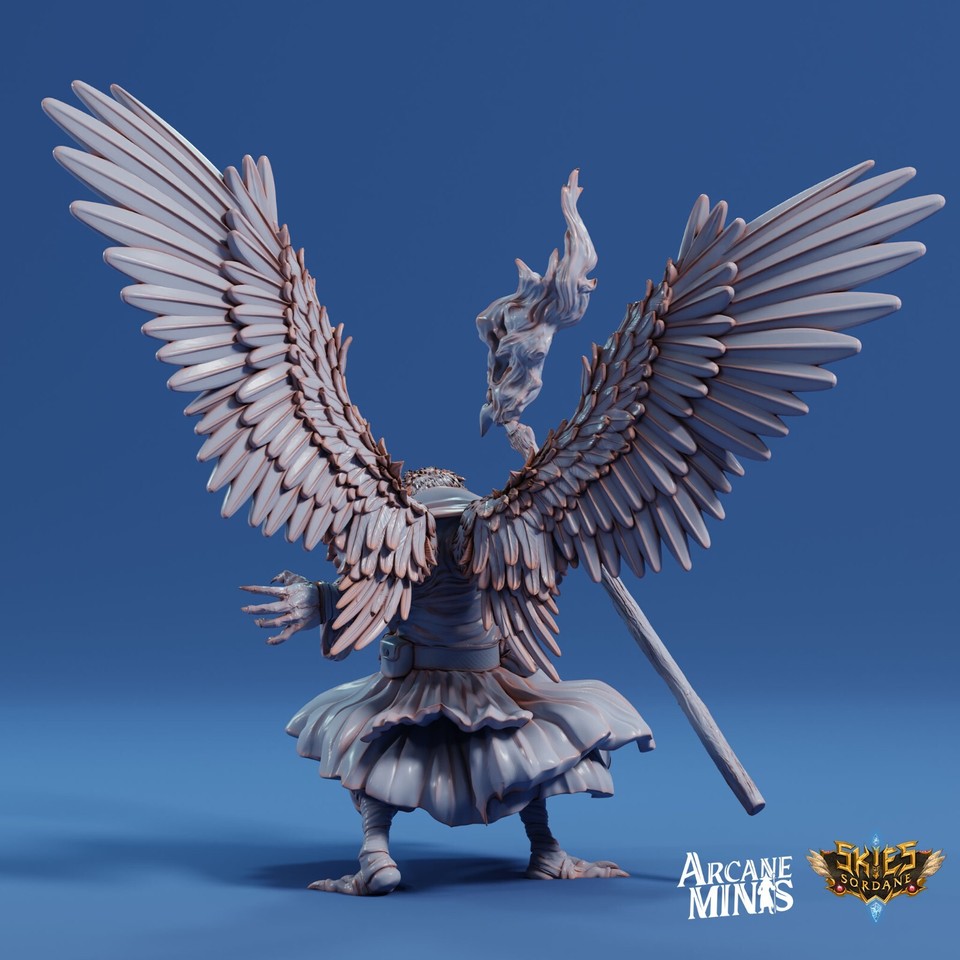 D&D Miniature Aarakocra Strixian Owl Wizard Pose 2 Dungeons and Dragons ...