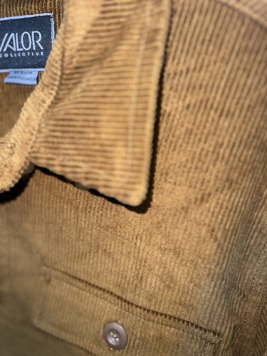 Valor Collective Jacket Mens Medium Brown 100% Cotton Corduroy Long ...