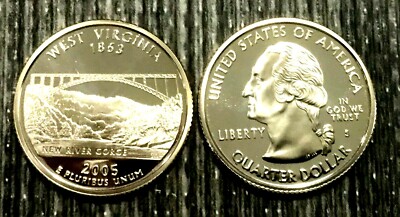 2005 P D S WEST VIRGINIA State Quarters SATIN FINISH From Proof & Mint ...