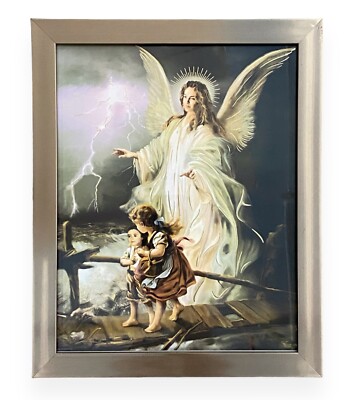 Guardian Angel Picture Frame Wall Art Home Decor Angel de la Guarda ...