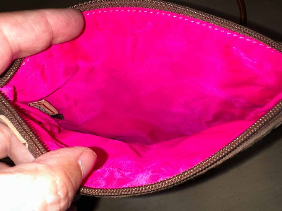 DOONEY & BOURKE Triple Zip Big duck print canvas top zip crossbody EUC ...