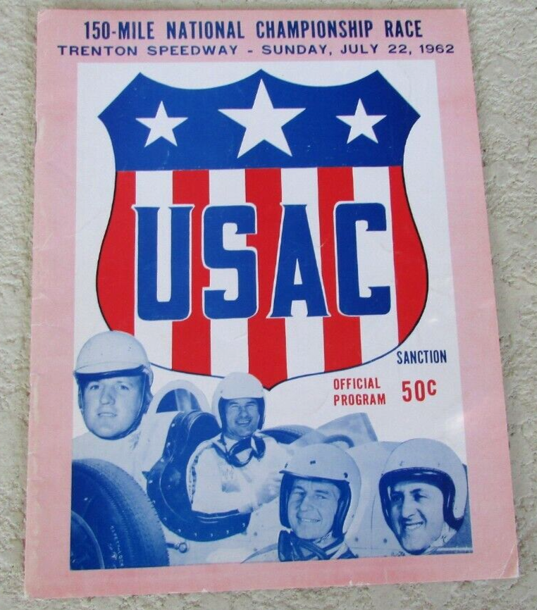 Trenton Speedway July 22 1962 Natl Champ auto race program Foyt Ward ...