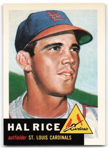 1991 Topps Archives 1953 #93 Hal Rice Bio white text St. Louis ...