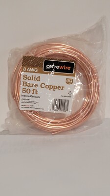 50-ft 8-Gauge Solid Bare Copper Grounding Wire | eBay