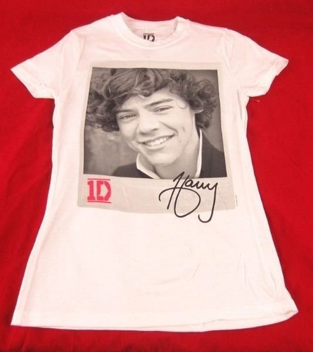 Juniors NEW One Direction 1D Harry Styles Photo Autograph T-Shirt Sz XS ...