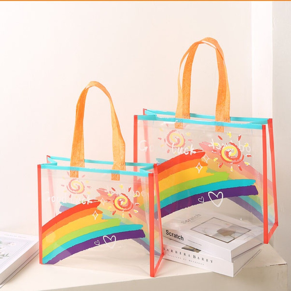 Waterproof Rainbow Shoulder Bag Large Capacity Shopping Bag Totes ...