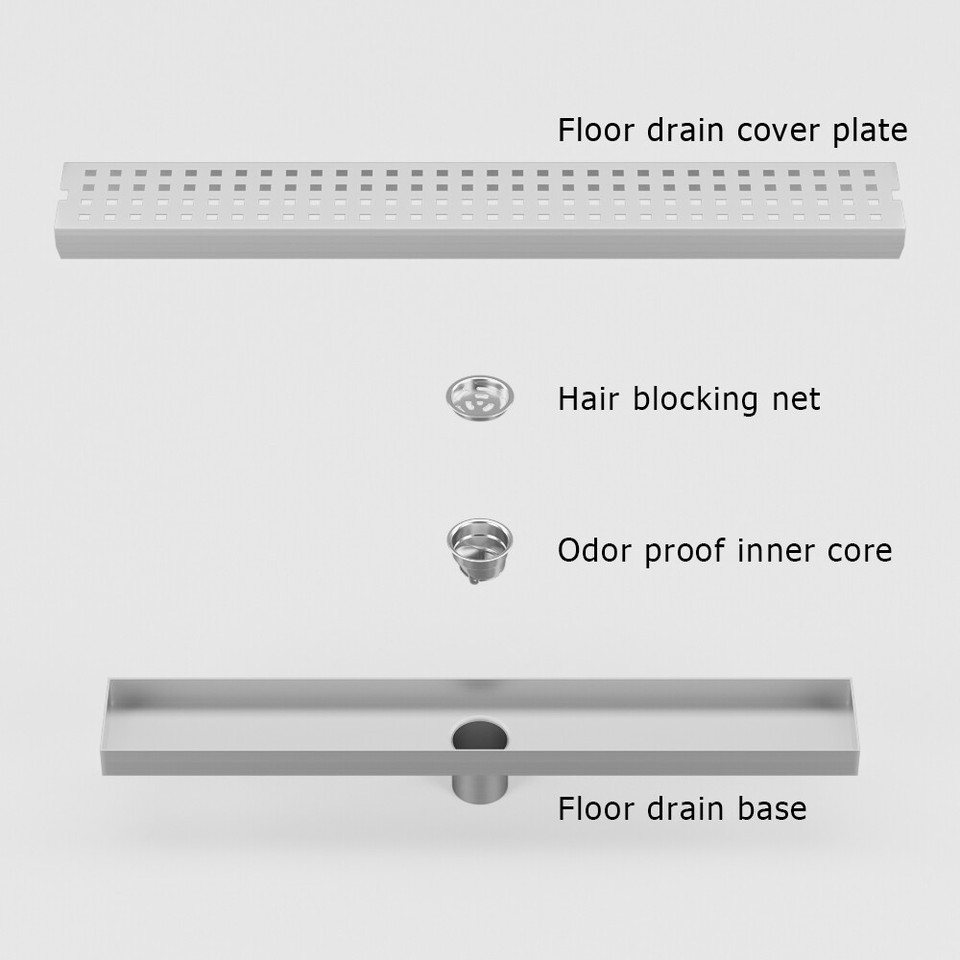 Invisible Linear Shower Floor Drain Square Rectangular Bathroom ...