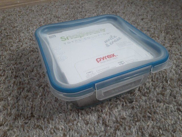 Two 2 PYREX Glass Casserole Dishes Blue Hue Tint 4 Cup Square Bakeware ...