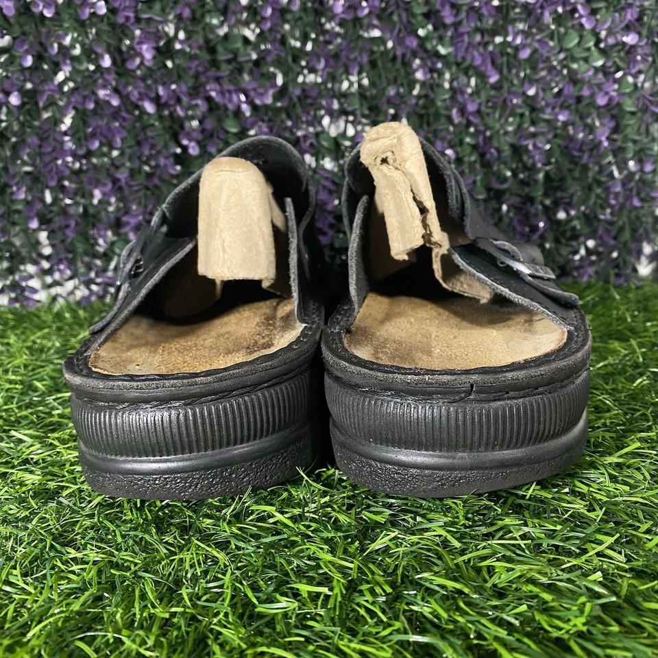 NAOT Fiord Mules Men’s Size 10 Black Leather Clogs Slip On Buckle | eBay