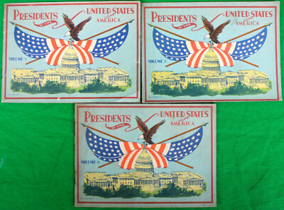 Original 1934 Set of 3 Presidents of the United States Booklets ...