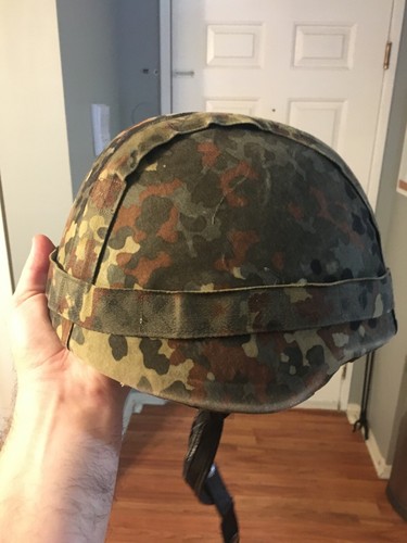 NATO Military Helmet with flecktarn camo cover | eBay