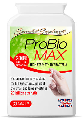 ProBio MAX 20 Billion High Strength Probiotic Live Bacteria 30 Capsules ...