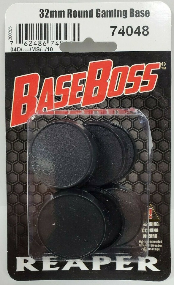 Base Boss 32MM ROUND LIPPED Plastic Gaming Base (10) Reaper Miniatures ...