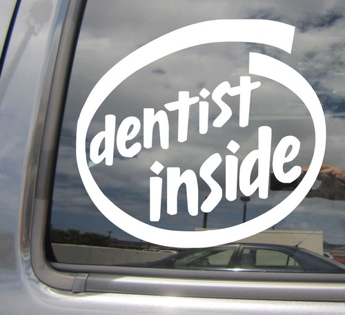 Dentist Inside - Dental Surgeon Dentistry Car Window Vinyl Decal ...