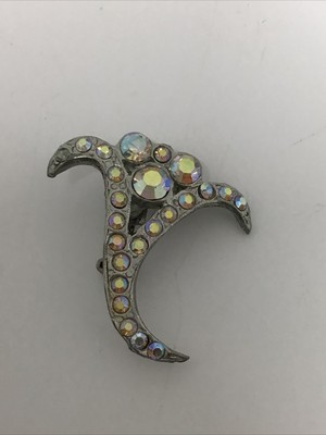 Vintage AJC Aurora Borealis Rhinestone Bouquet Brooch Pin Signed 1.25 ...