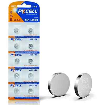 10 pack LR60 AG1 364 164 LR621 1.5 V SR621 Alkaline Button Cell Watch ...