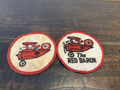 Vintage Patch Lot Of 2 Different The Red Baron Iron On Patches | eBay