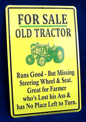 TRACTOR FOR SALE *US MADE* Embossed Metal Sign - Garage Barn Shop Man ...