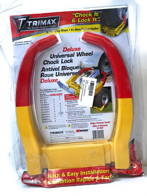 Trimax Deluxe Universal Anti Theft Trailer Wheel Safety Steel Chock ...