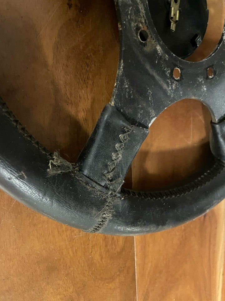 1980’s Formuling France Steering Wheel Leather w/ Vintage Mazda Horn ...