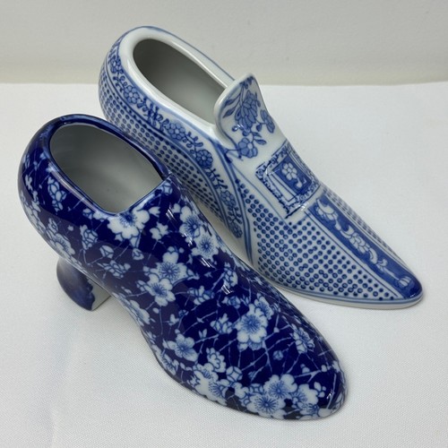 Blue and white porcelain ceramic shoes Hand painted Shoe vase Shoe ...