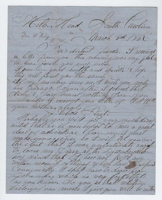 CIVIL WAR LETTER - 3rd NH Infantry - Bombardment Port Royal, SC - GREAT ...