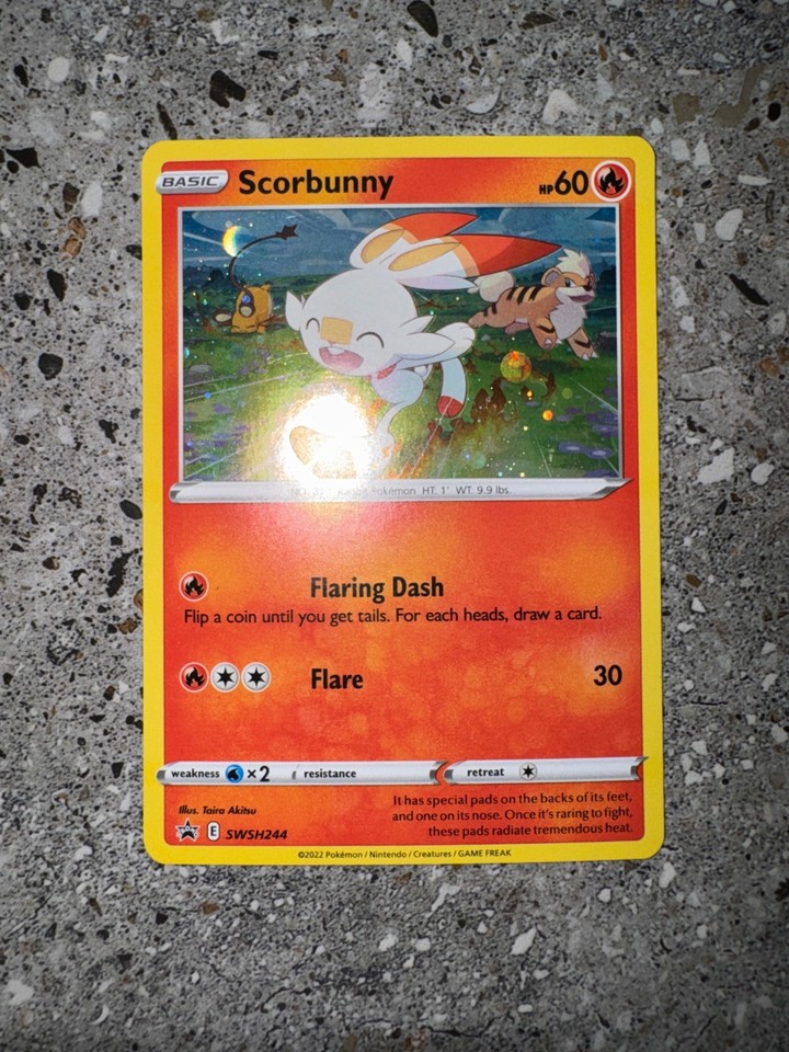 Pokemon TCG Cards Scorbunny SWSH244 Black Star Promo Holo | eBay Australia