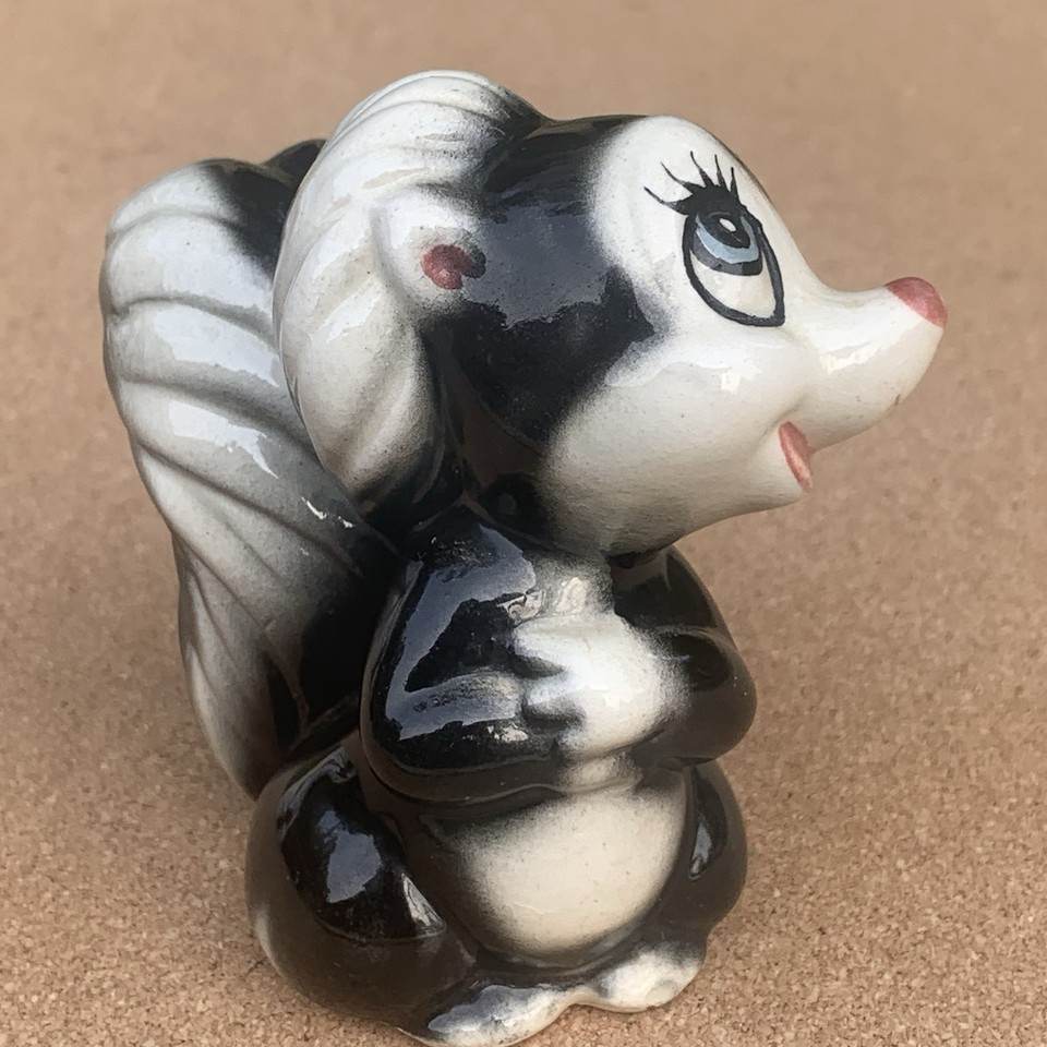 Vintage Evan K Shaw FLOWER the Skunk Ceramic Figurine Walt Disney Bambi ...