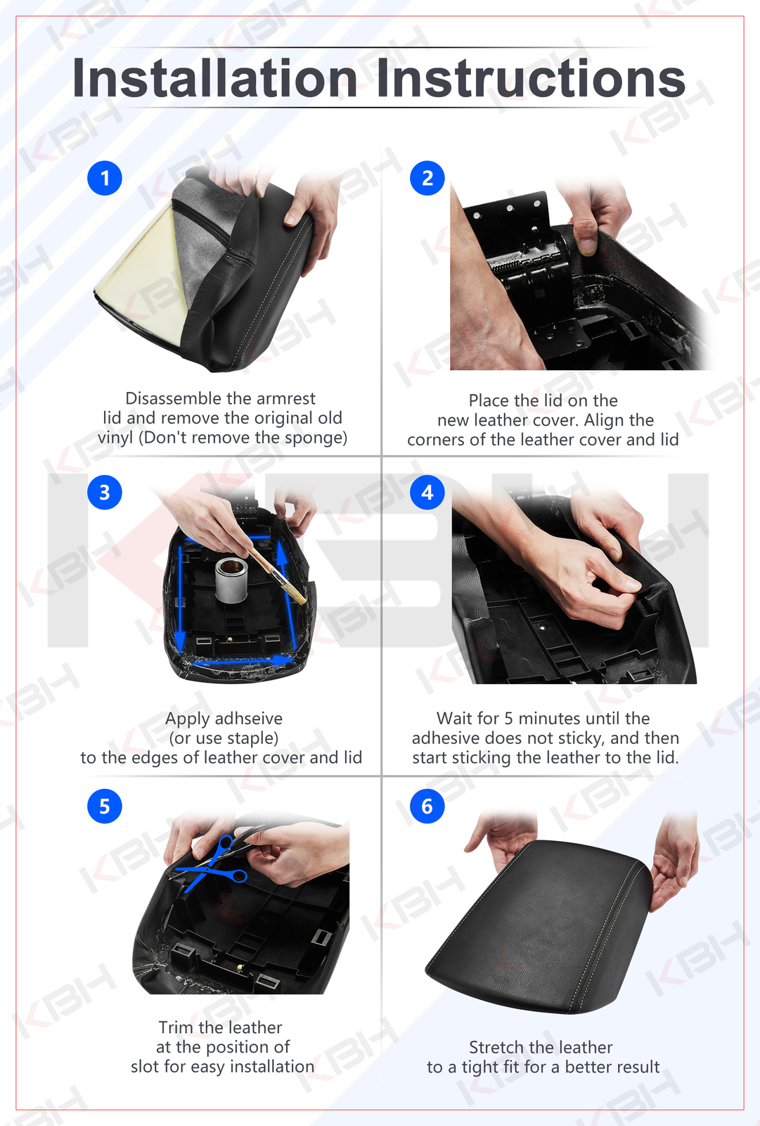 Fits 2011-2014 Ford Edge Middle Console Lid Armrest Vinyl Leather Cover ...