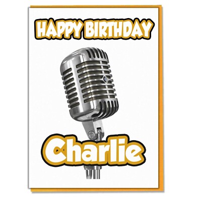 Personalised Singing Singer Microphone Birthday Card - Boys Girls Mens ...