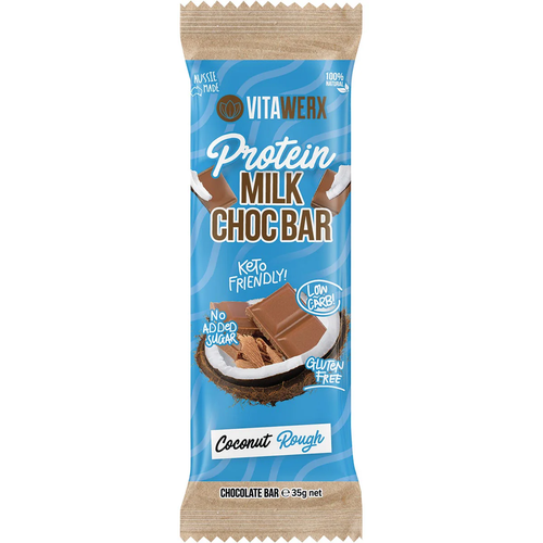 Protein Milk Chocolate Bar Coconut Rough 12x35g | eBay Australia